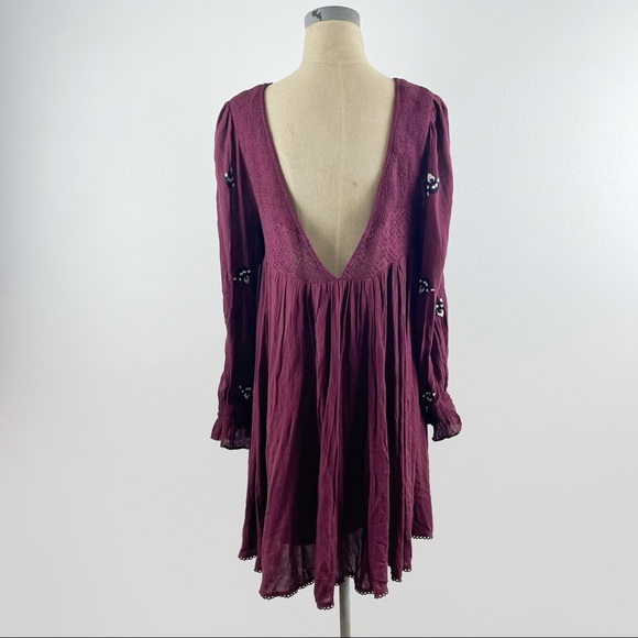 Free People | Dresses | Free People Moya Dress Boho Floral Purple ...